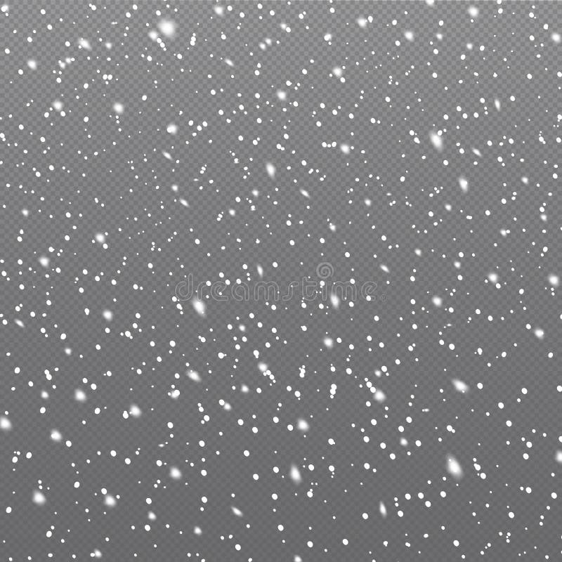 White Falling Snow on Transparent Background - Illustration Stock ...