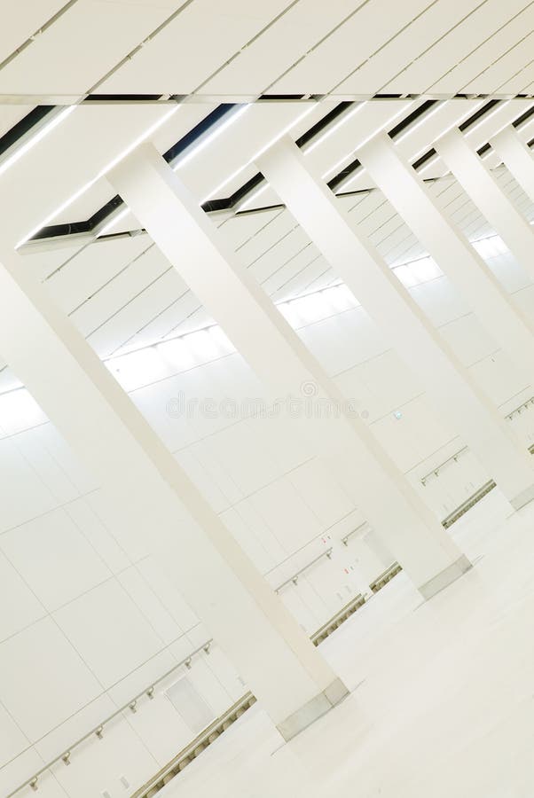 White Fantastic Interior with Columns Stock Photo - Image of high ...