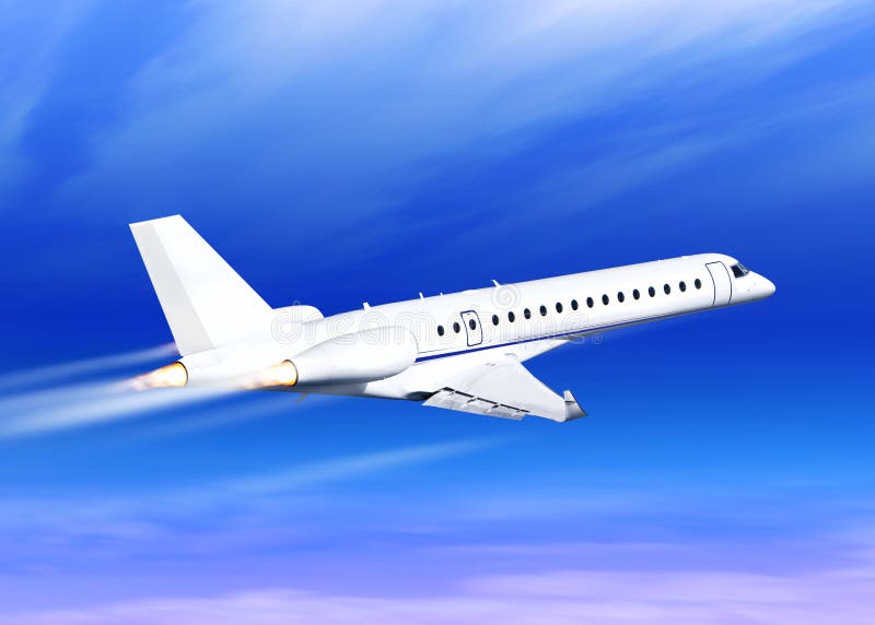White jet stock image. Image of horizon, acceleration - 14436835