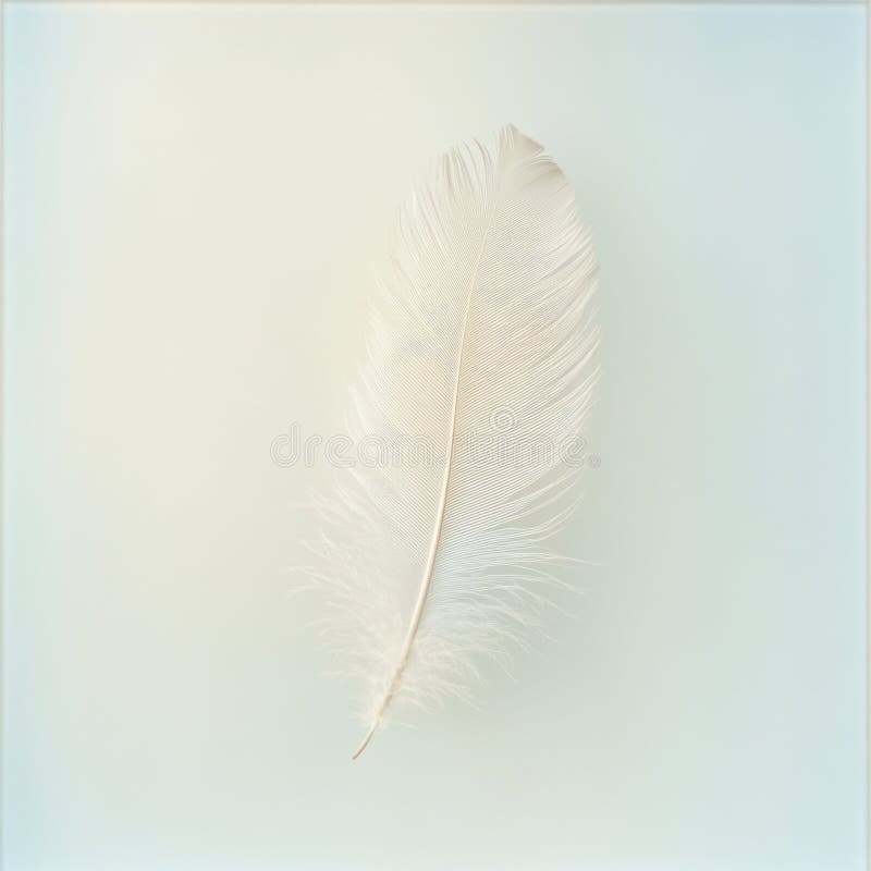 A White Feather is Shown on a White Background Stock Illustration ...