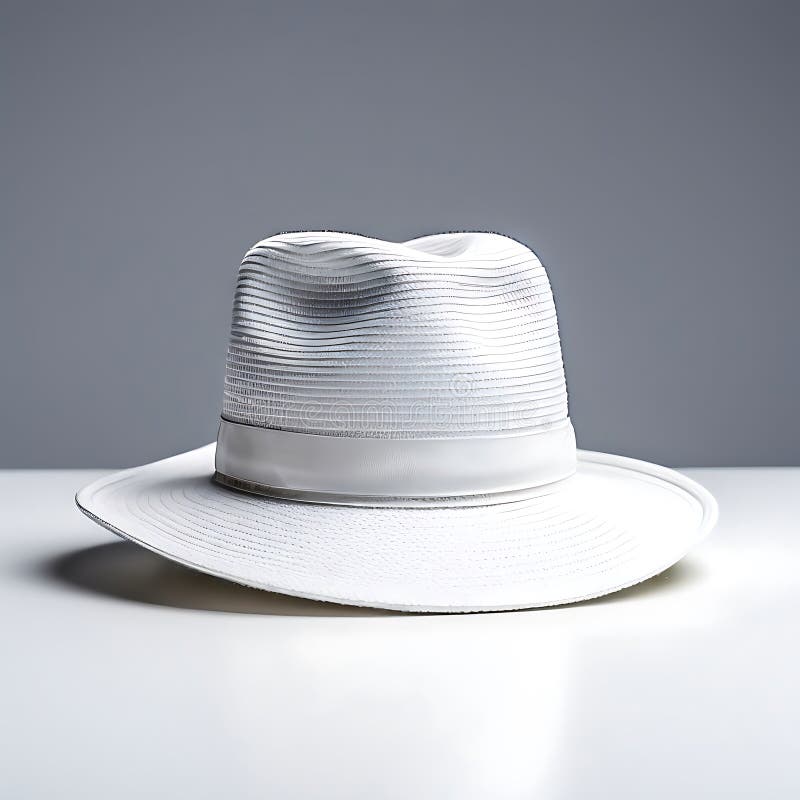 White Fedora Hat on White Background Stock Illustration - Illustration ...