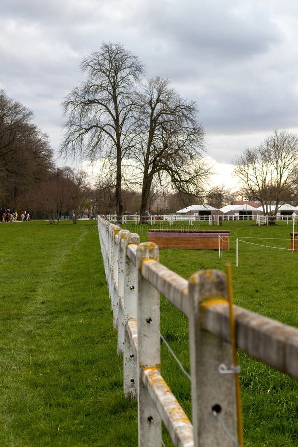 White fence in the field stock image. Image of fence - 268132723
