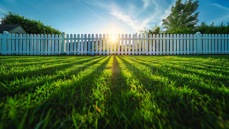 A White Fence with Sun Shining through it Stock Image - Image of nature ...