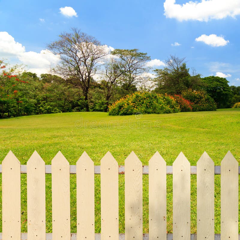 White fences stock image. Image of security, hedge, front - 39335241