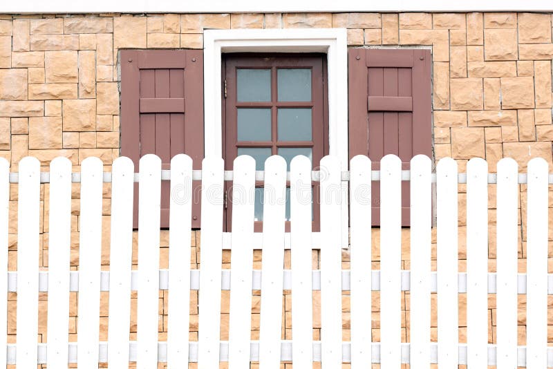 White fences and windows. stock image. Image of plank - 52579995