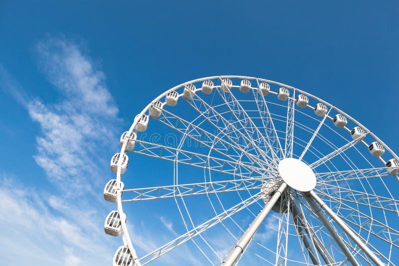 White Ferris Wheel Against Blue Background Stock Photo - Image of ...