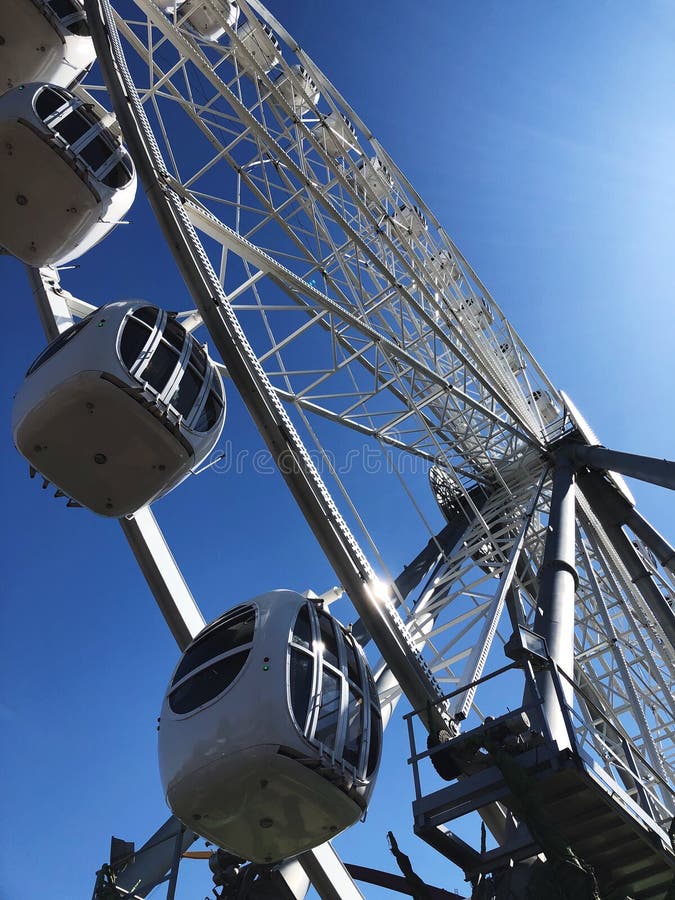 White Ferris Wheel in the Park View Stock Image - Image of white ...