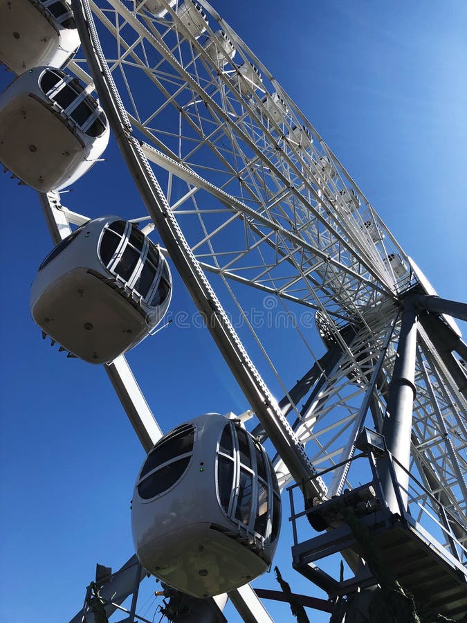 White Ferris Wheel in the Park View Stock Photo - Image of ferris ...