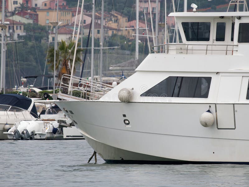 White Ferry Boat Moored in the Gulf of La Spezia Stock Image - Image of ...