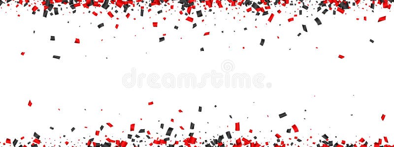 White Festive Background with Red and Black Paper Confetti. Stock ...