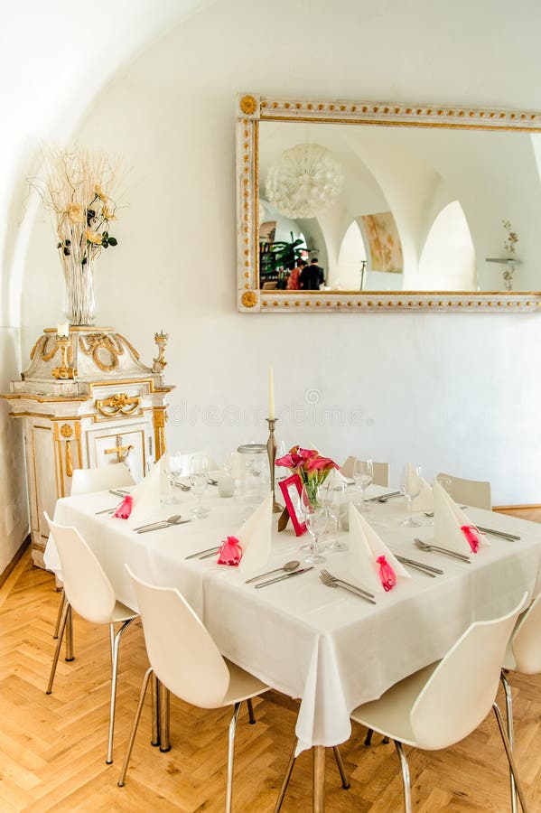 White Festive Hall stock photo. Image of wedding, table - 38955178