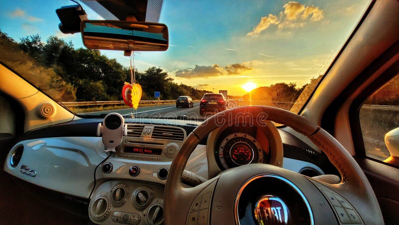 White Fiat 500 Interior, Morning Photo Editorial Photo - Image of ...