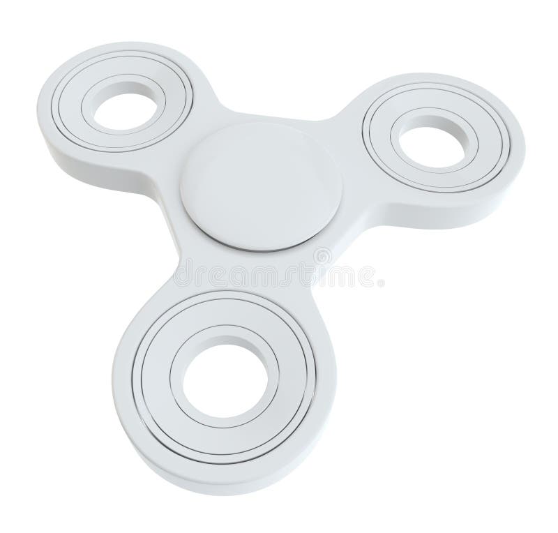 White Fidget Spinner Icon Isolated with Long Shadow. Stress Relieving ...