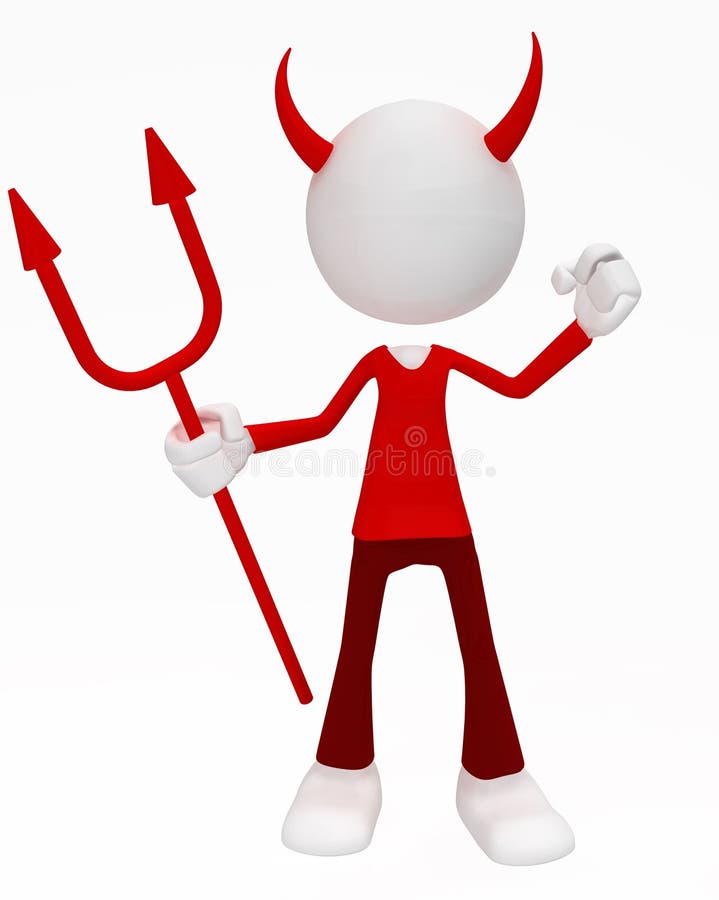 Devil Standing With Pitchfork Stock Vector - Illustration of bald ...