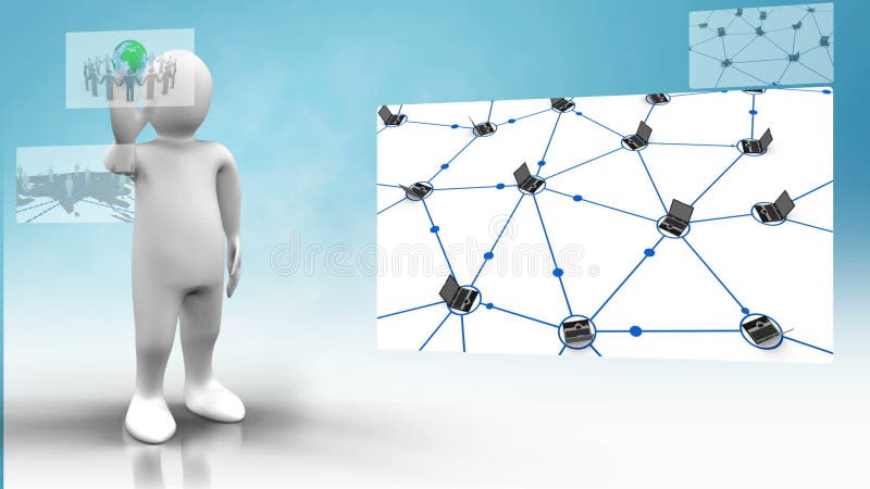 White Figure Giving Presentation about Global Connectivity Stock Video ...