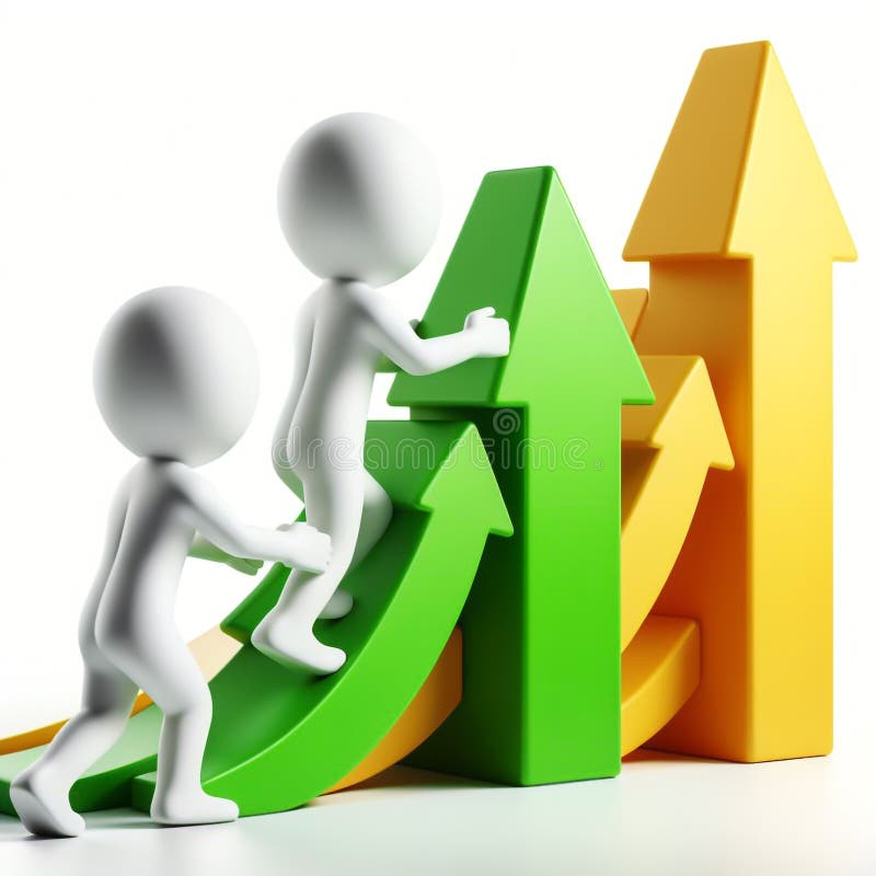 White Figure Illustration Next To the Upward Arrow in a Sign of ...