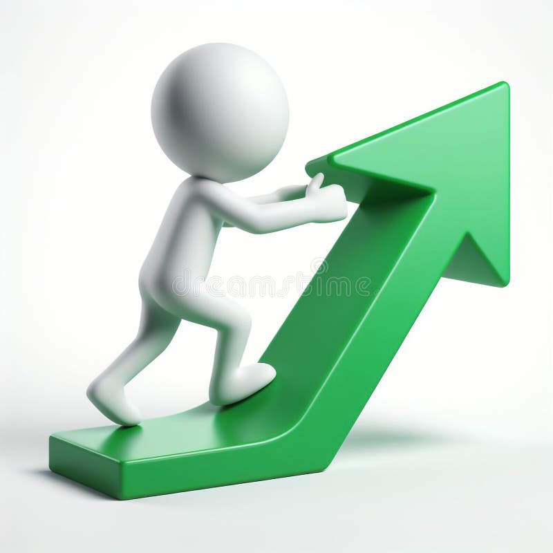 White Figure Illustration Next To the Upward Arrow in a Sign of ...