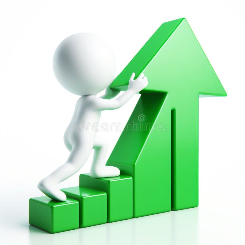 White Figure Illustration Next To the Upward Arrow in a Sign of ...