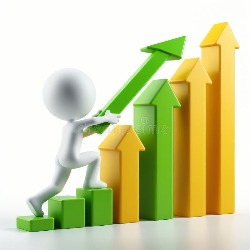 White Figure Illustration Next To the Upward Arrow in a Sign of ...