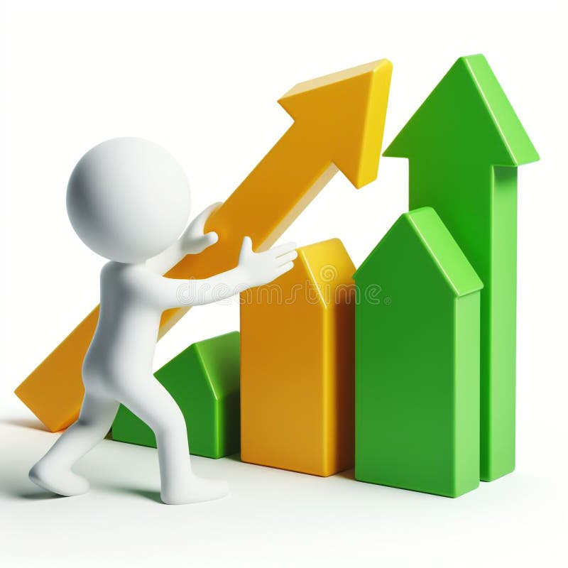 White Figure Illustration Next To the Upward Arrow in a Sign of ...