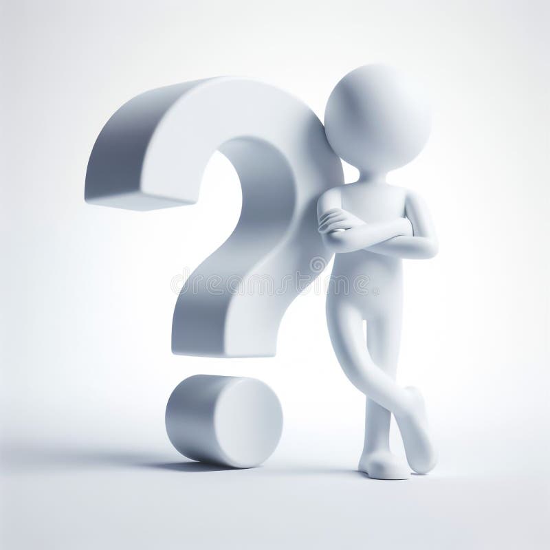 White Figure Illustration with Question Mark As a Sign of Doubt or ...