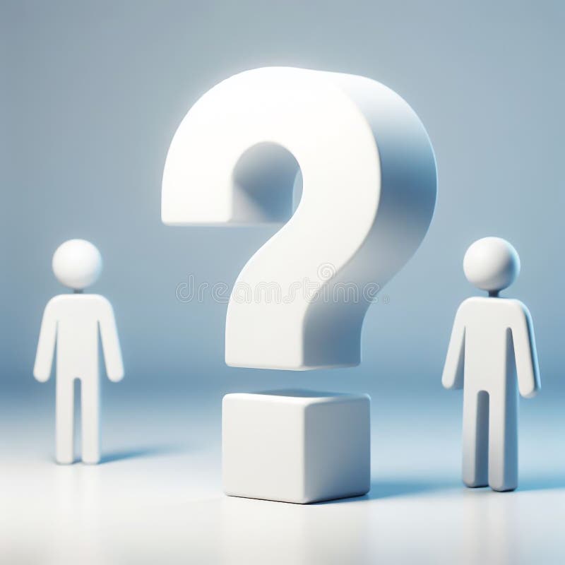 White Figure Illustration with Question Mark As a Sign of Doubt or ...