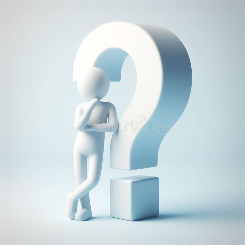 White Figure Illustration with Question Mark As a Sign of Doubt or ...