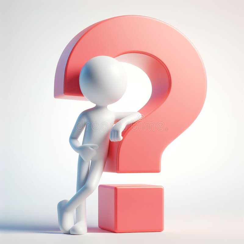 White Figure Illustration with Question Mark As a Sign of Doubt or ...