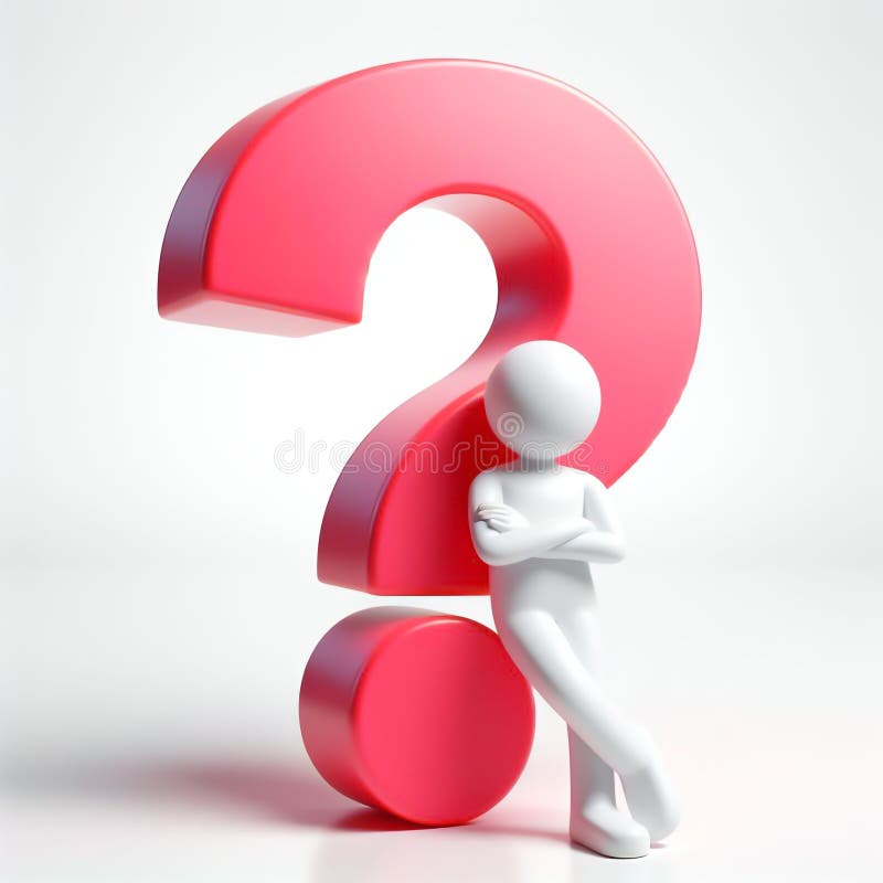 White Figure Illustration with Question Mark As a Sign of Doubt or ...