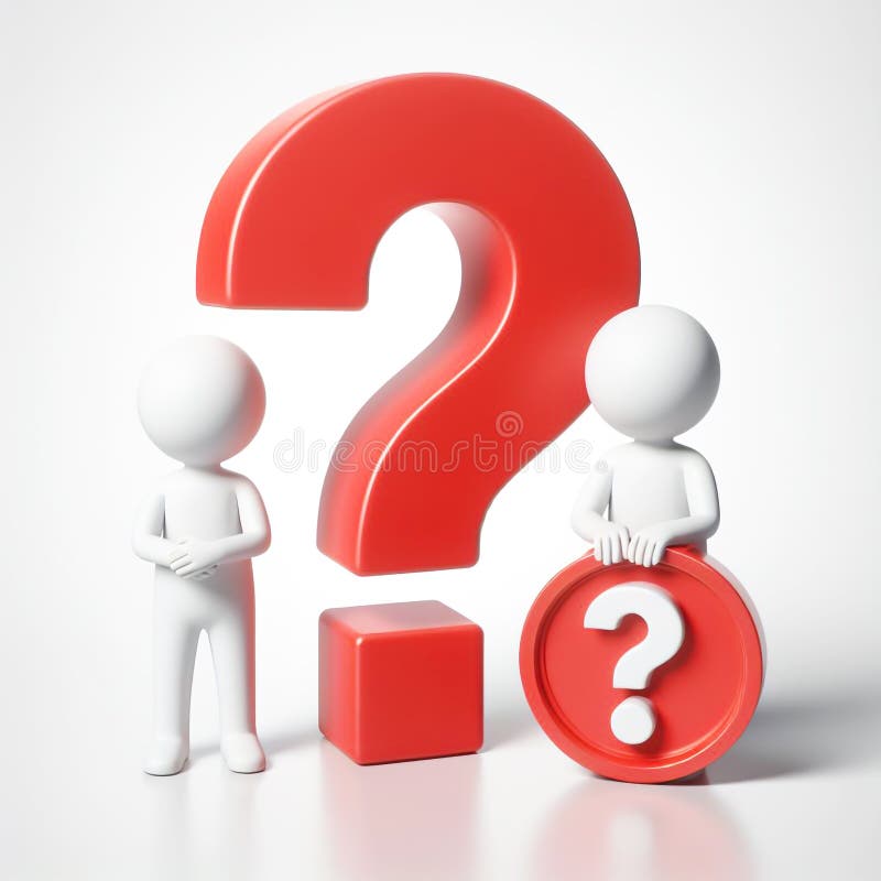 White Figure Illustration with Question Mark As a Sign of Doubt or ...
