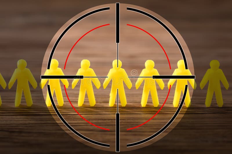 Yellow Human Figures with Shooting Target Stock Image - Image of ...