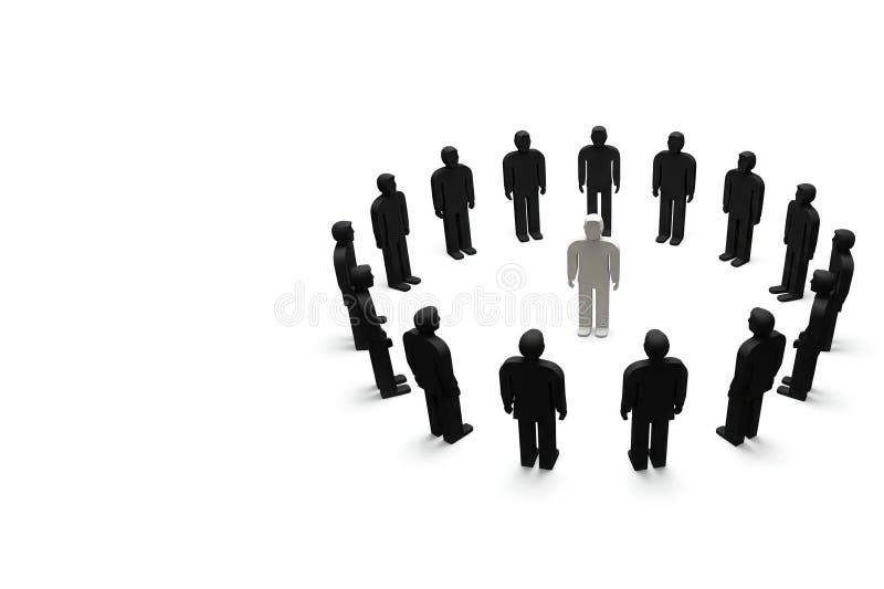 The White Figure is Surrounded by Black Pieces. Space for Text. Stock ...