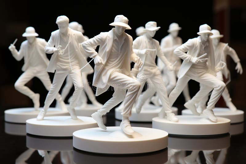 White Figures of Dancing People. Generated by Artificial Intelligence ...