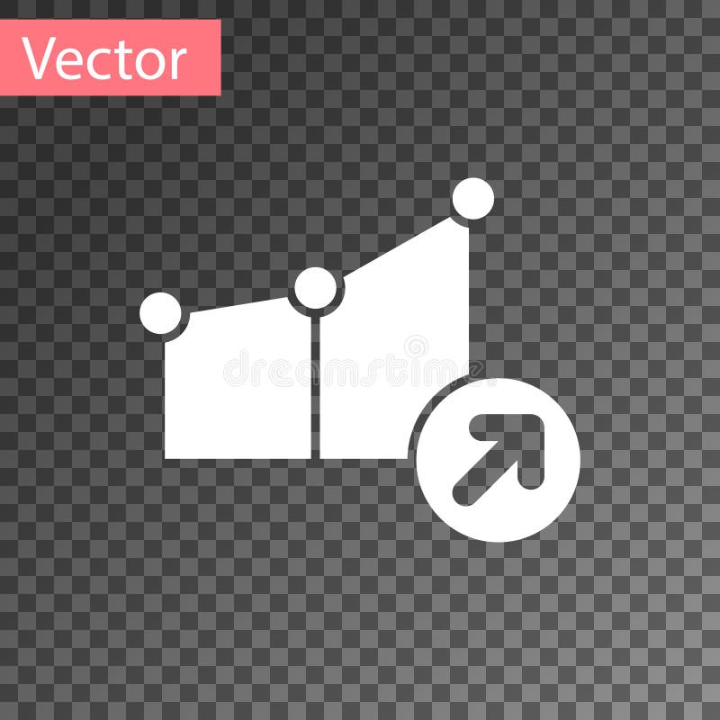 White Financial Growth Icon Isolated on Transparent Background ...