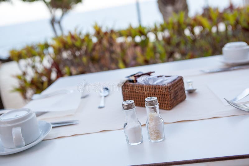 White Fine Table Setting for Breakfast Stock Image - Image of ...