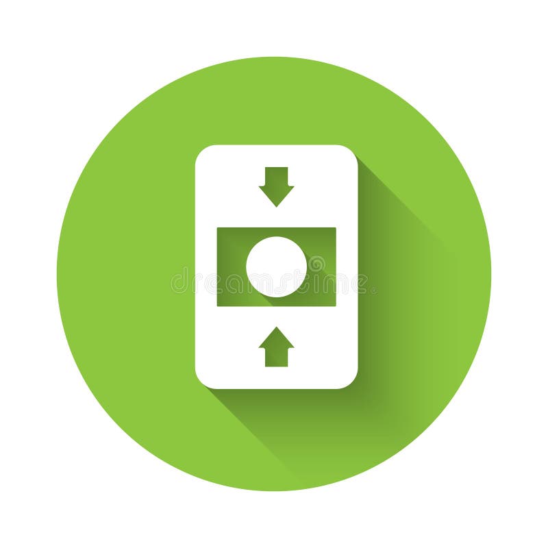 White Fire Alarm System Icon Isolated with Long Shadow Background. Pull ...