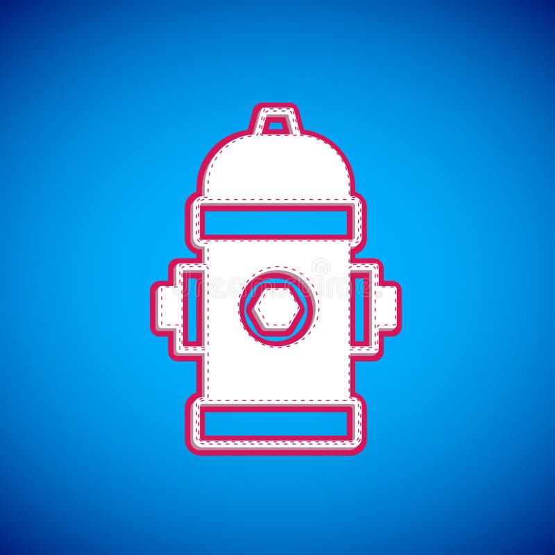 White Fire Hydrant Icon Isolated on Blue Background. Vector Stock ...