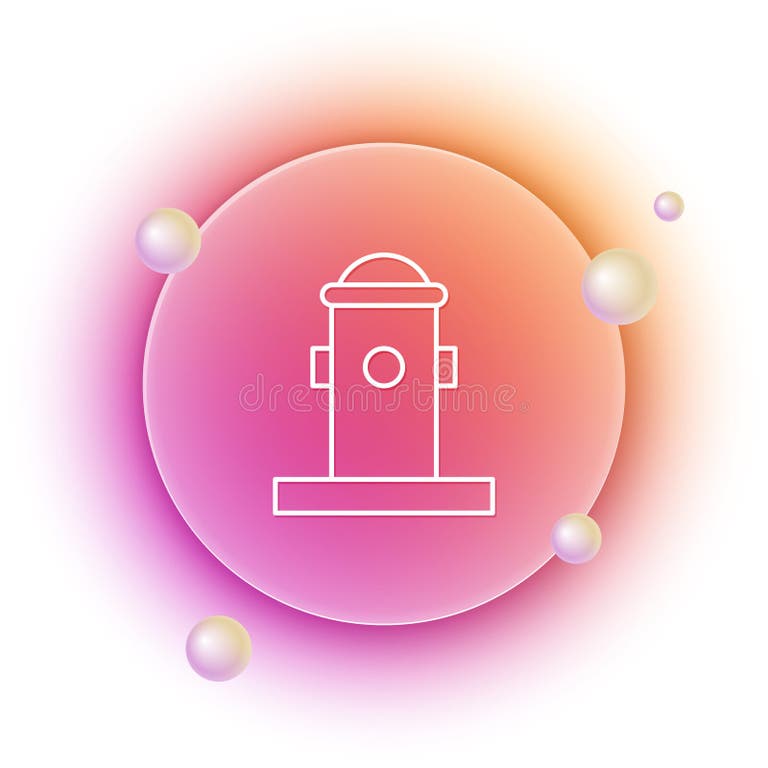 White Fire Hydrant Icon Isolated on White Background. Orange and Pink Gradient Circle Background ...