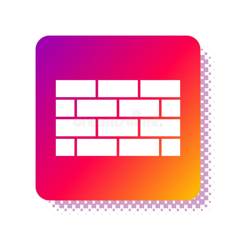 White Firewall, Security Wall Icon Isolated on White Background. Square ...