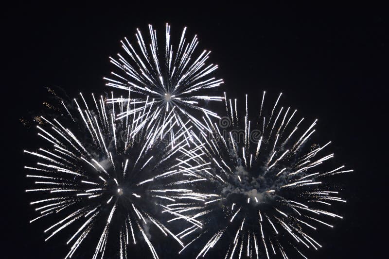 White Fireworks at Black Night Stock Photo - Image of black, funnily ...