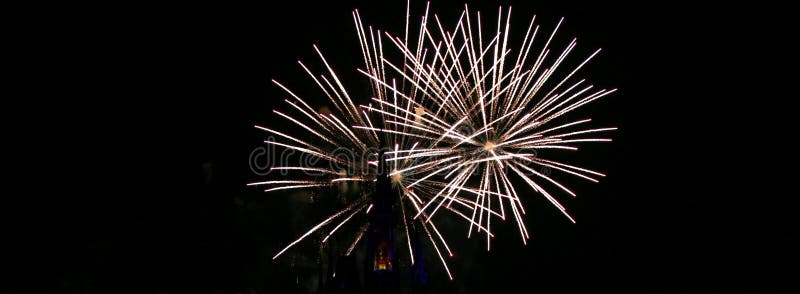 White Hot Fireworks stock photo. Image of night, celebration - 163873464