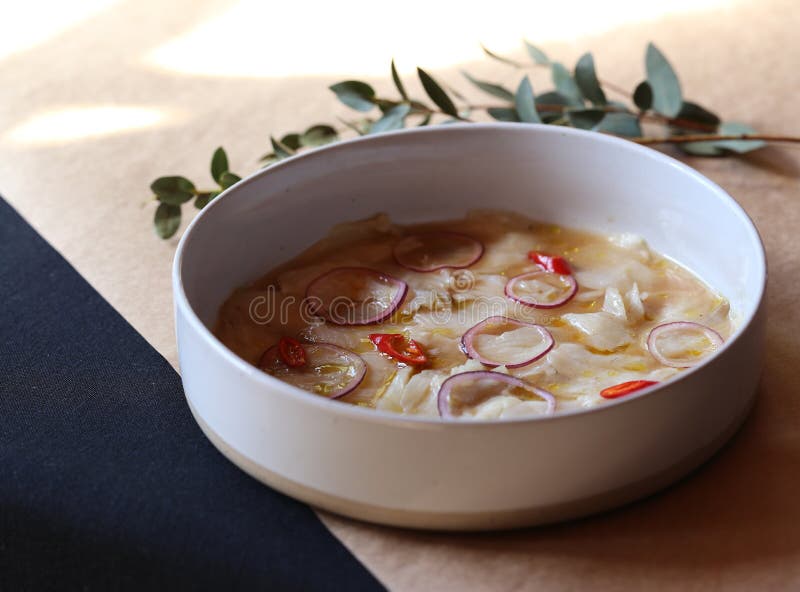 White fish ceviche stock photo. Image of seviche, cuisine - 218258320