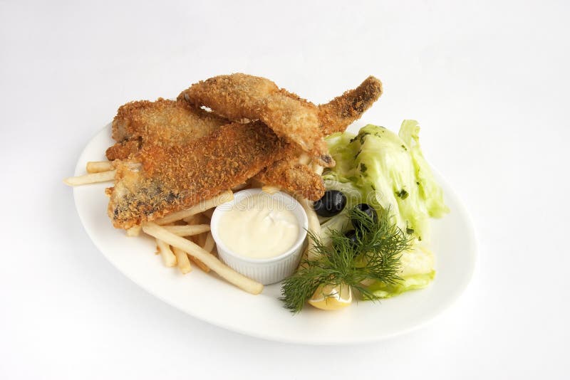 White fish with garnish stock image. Image of plate, dinner - 28310455