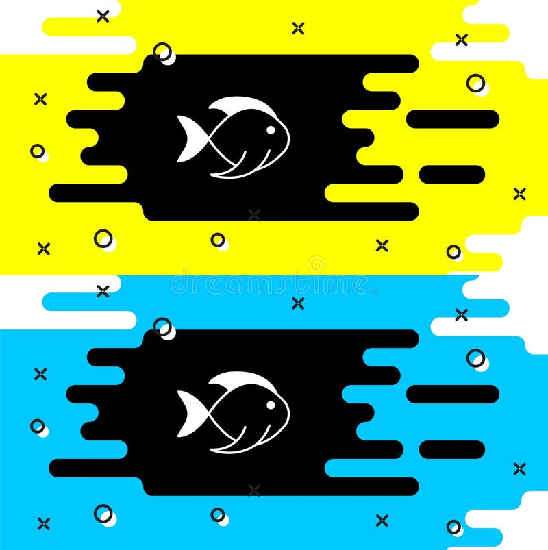 White Fish Icon Isolated on Black Background. Vector Stock Vector ...