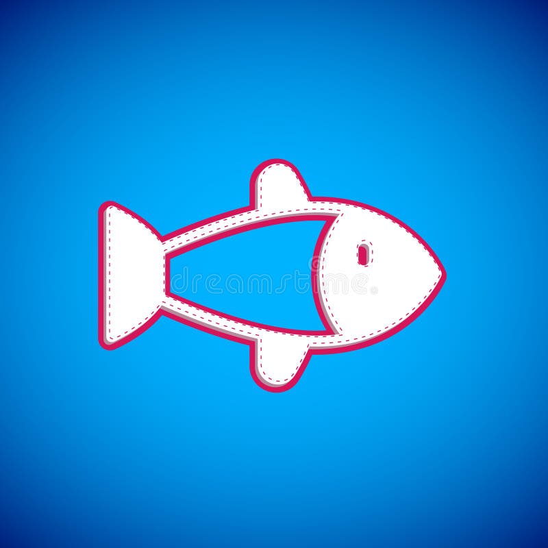 White Fish Icon Isolated on Blue Background. Vector Stock Vector ...
