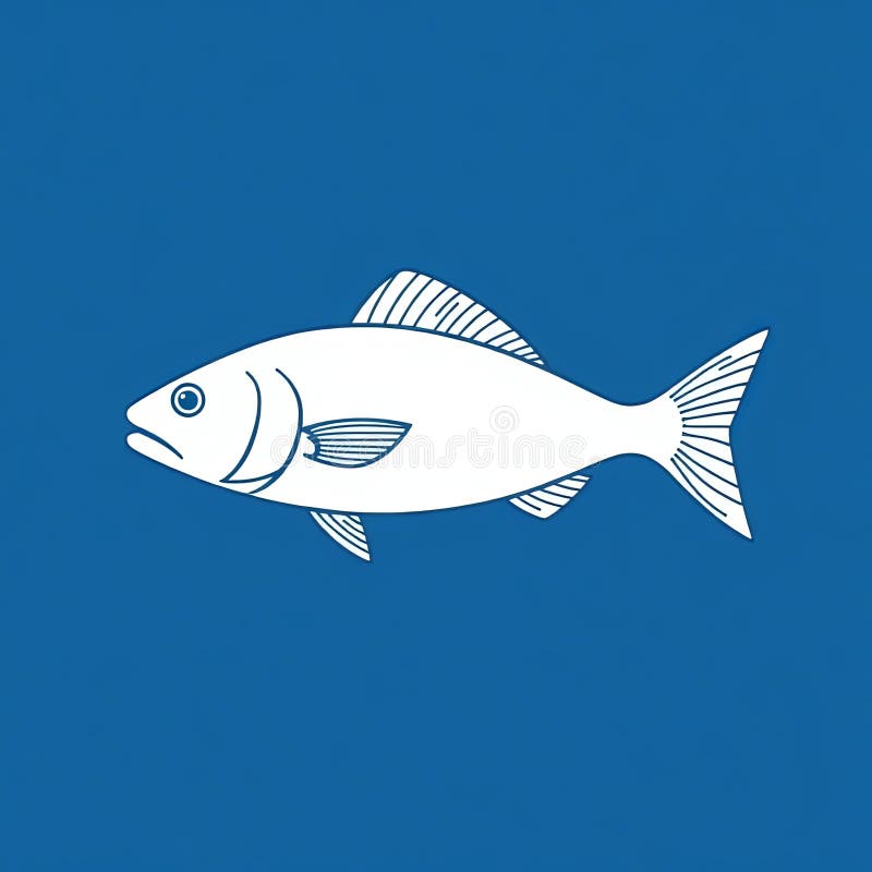 Single Fish Figure with Simple Line Work Stock Illustration ...