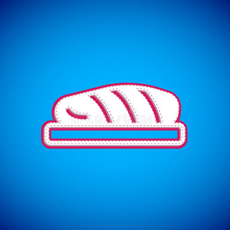 White Fish Steak Icon Isolated on Blue Background. Vector Stock Vector ...