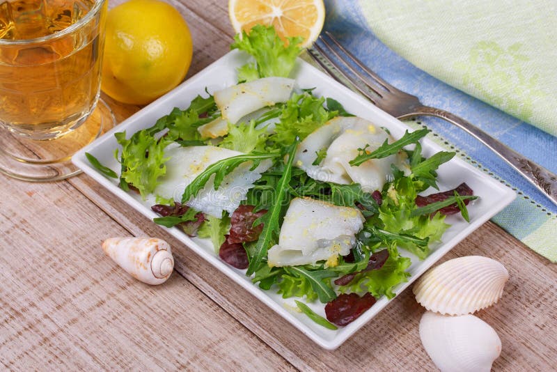 White Fish (toothfish) with Salad. Stock Photo - Image of arugula ...