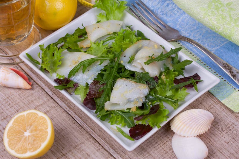 White Fish (toothfish) with Salad. Stock Photo - Image of green, dinner ...