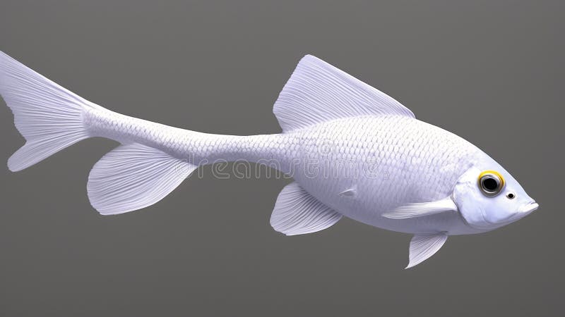 A White Fish with a Yellow Eye Stock Illustration - Illustration of ...